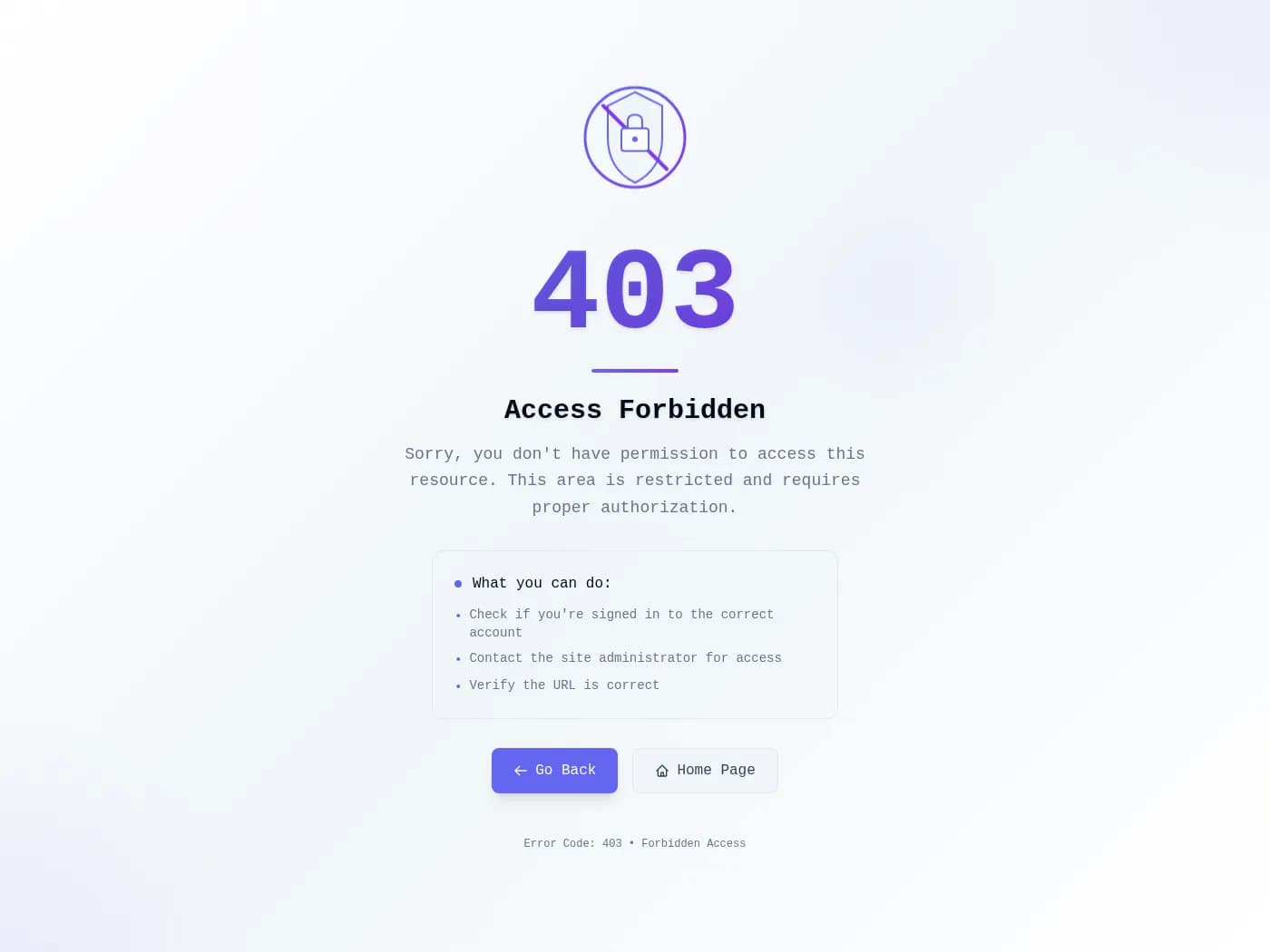 Custom 403 Error Page