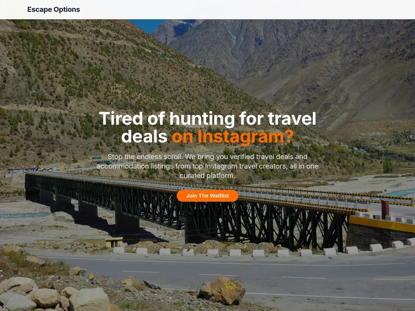 Escape Options Landing Page