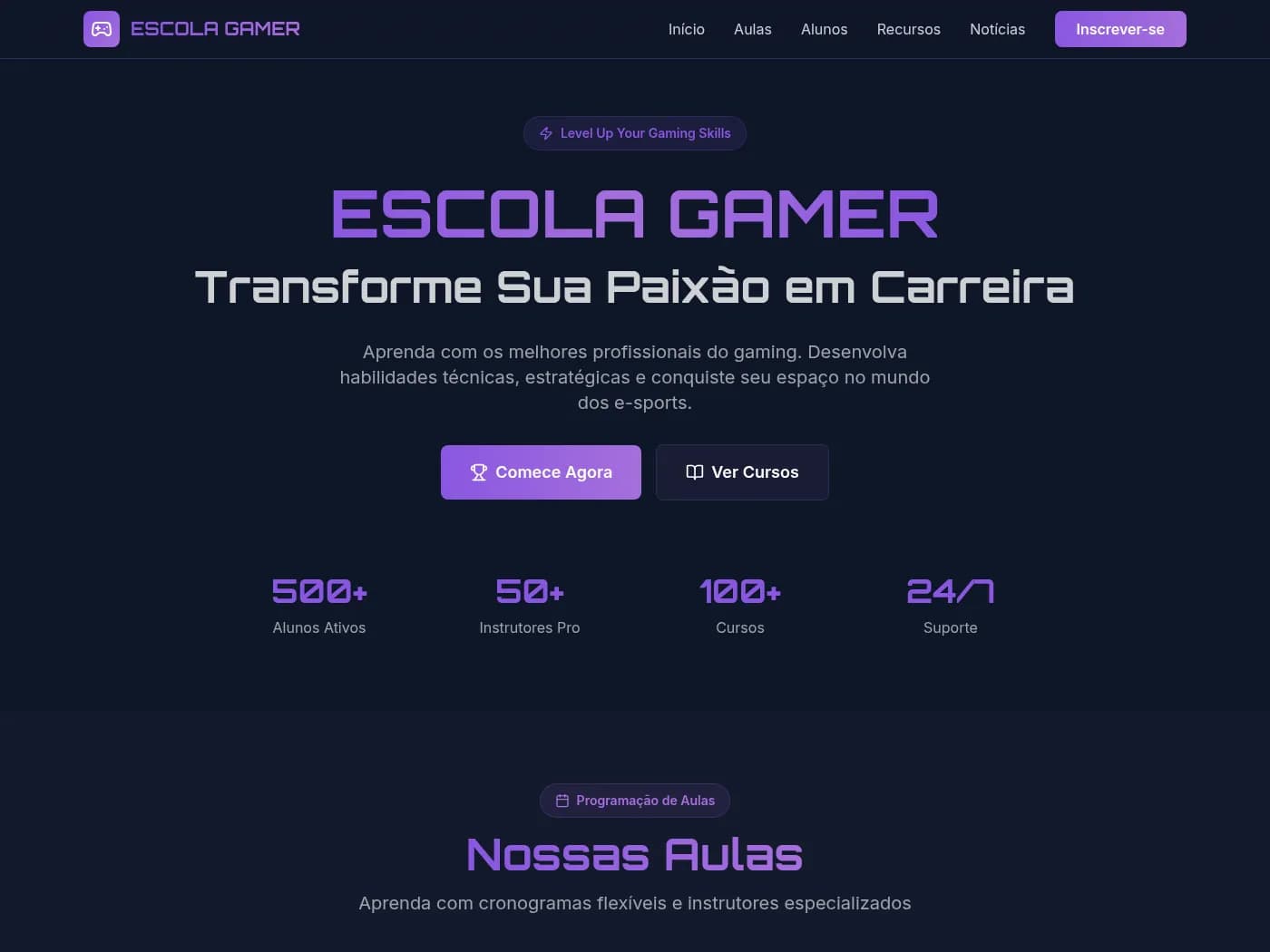 Escola Gamer Online Portal