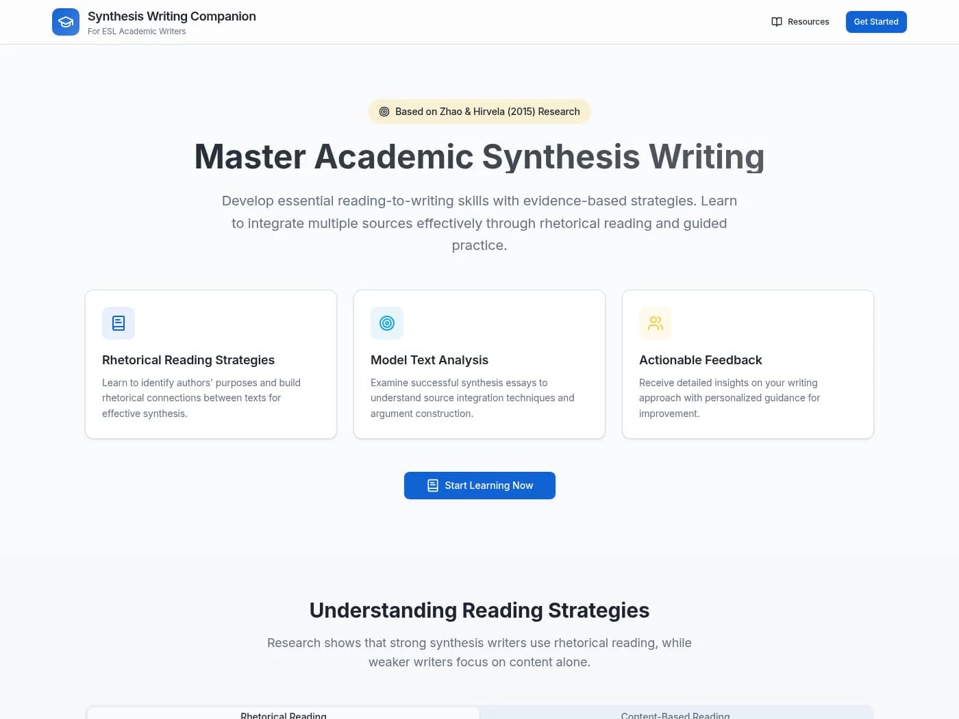 Academic Synthesis Writing Companion for ESL Learners