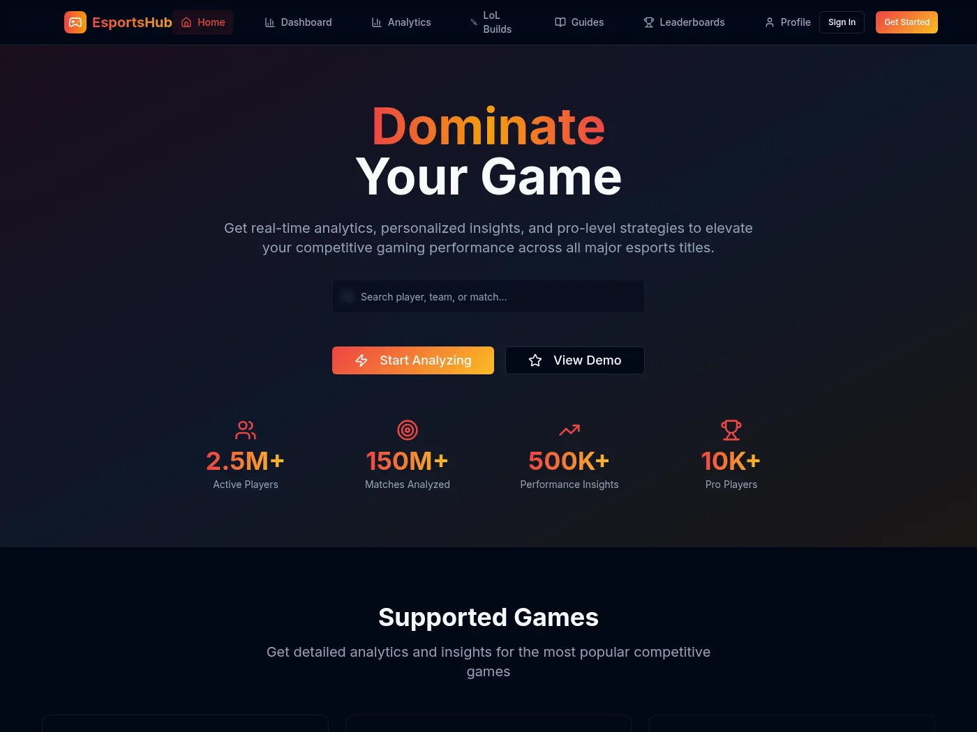 Esports Companion & Analytics Platform