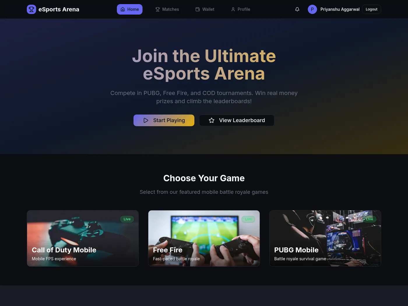 eSports Tournament Platform & Admin Panel