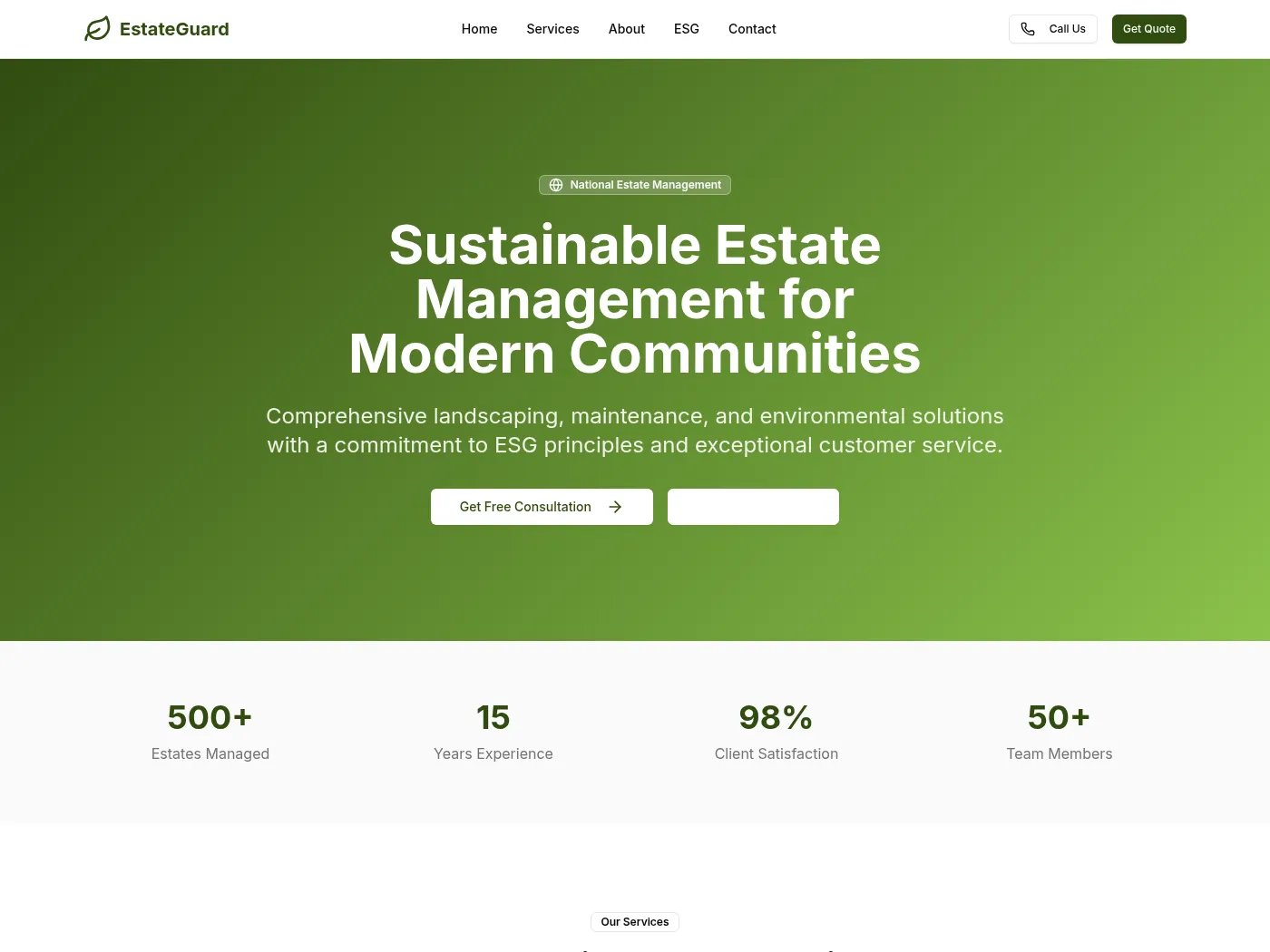 Estate Management Company Website
