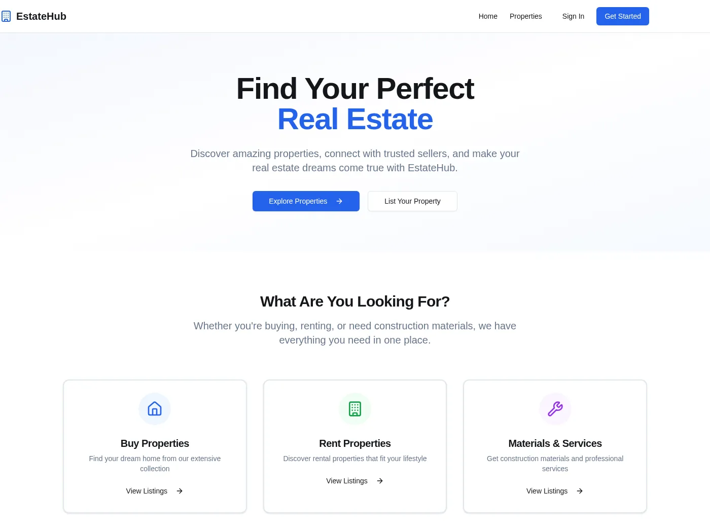 EstateHub: Modern Real Estate Platform Demo