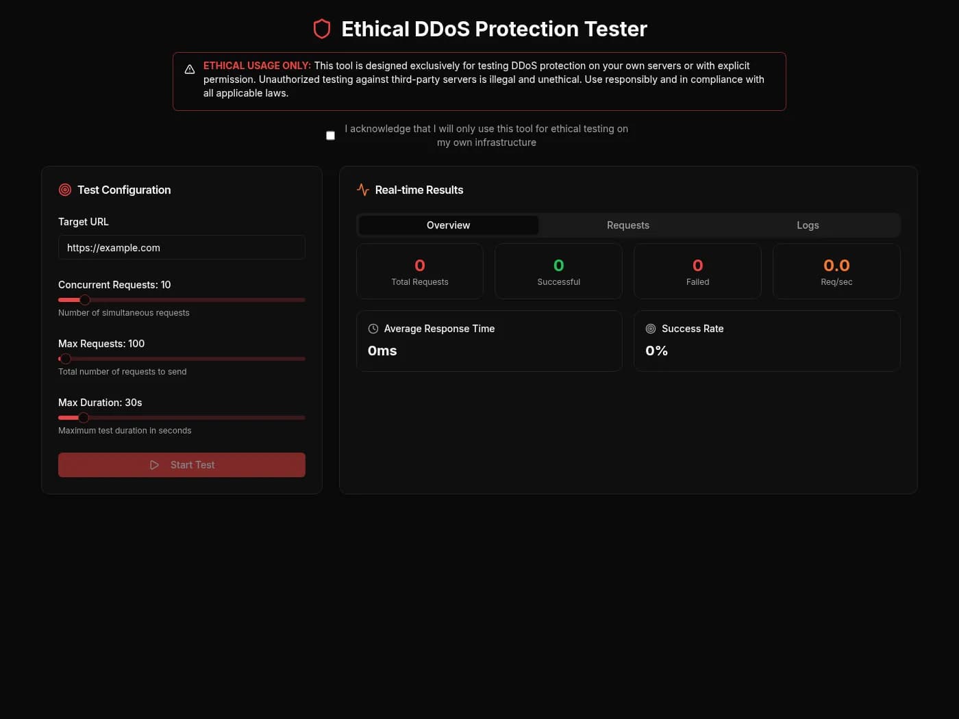 Ethical DDoS Protection Tester Script