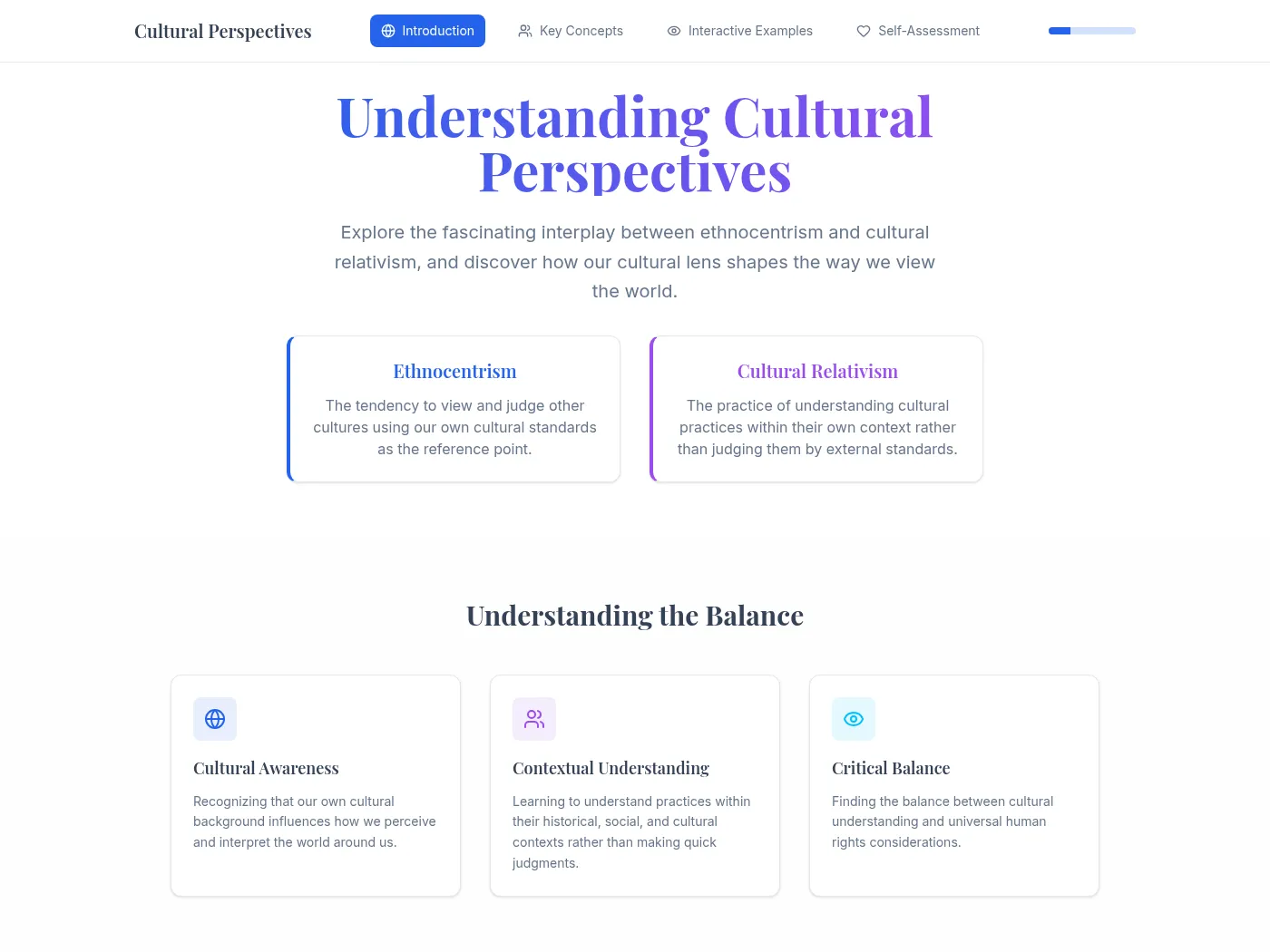 Ethnocentrism and Cultural Relativism Interactive Explainer
