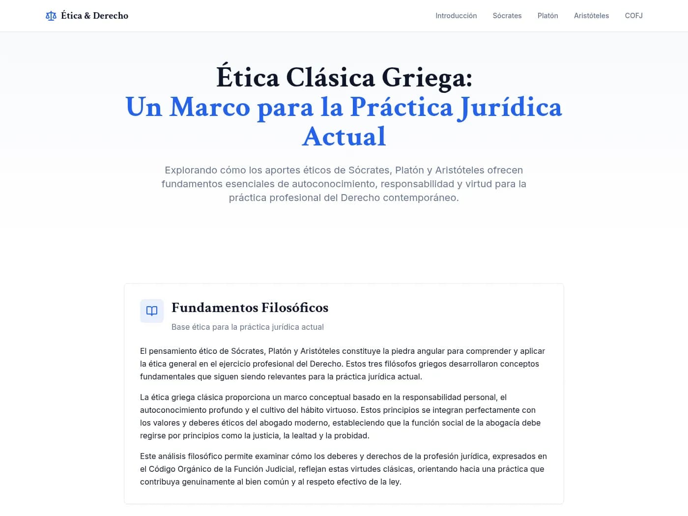Ética Clásica Griega: Un Marco para la Práctica Jurídica Actual
