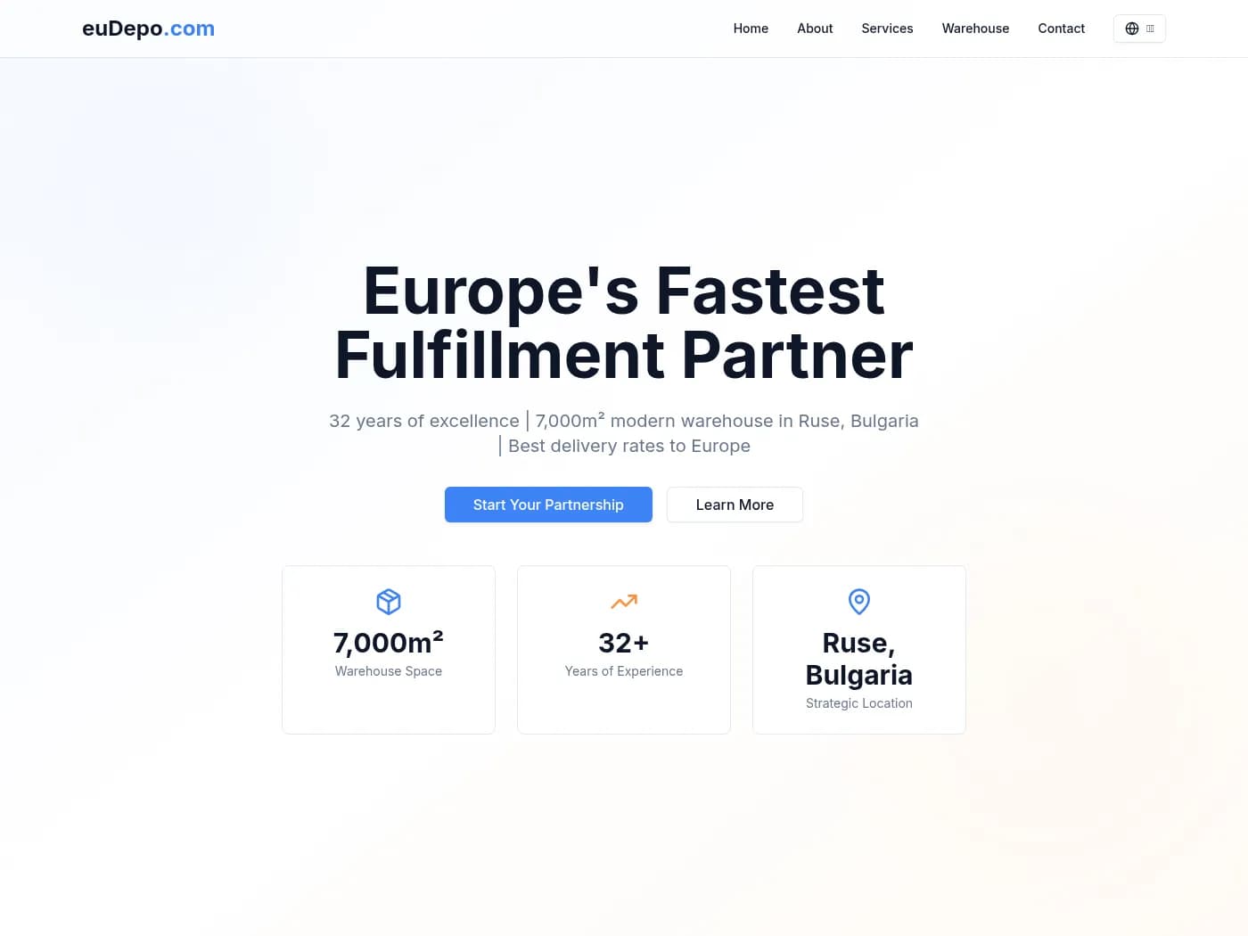 euDepo Fulfillment Partner Website
