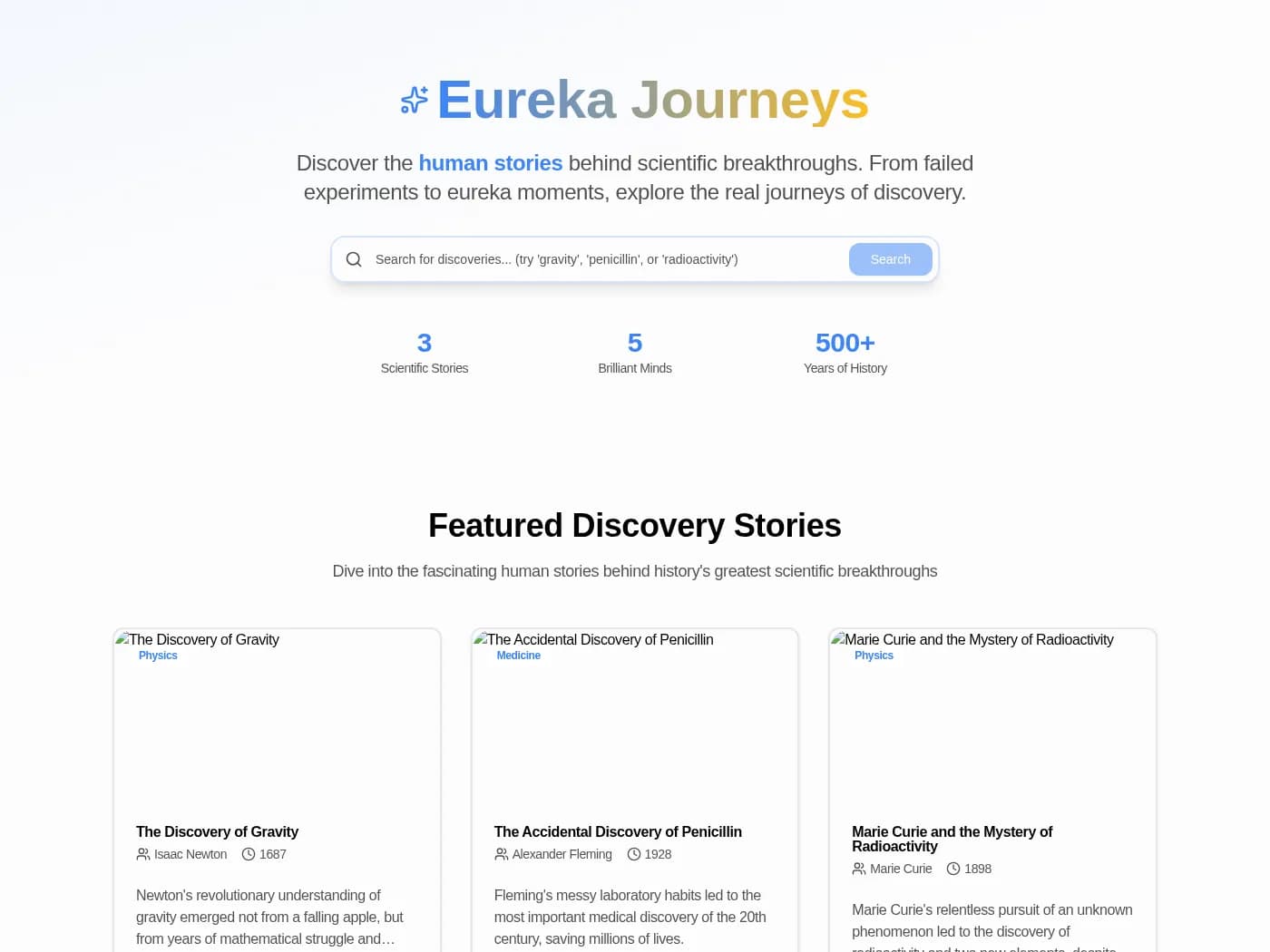 Eureka Journeys: The Human Stories Behind Scientific Discoveries