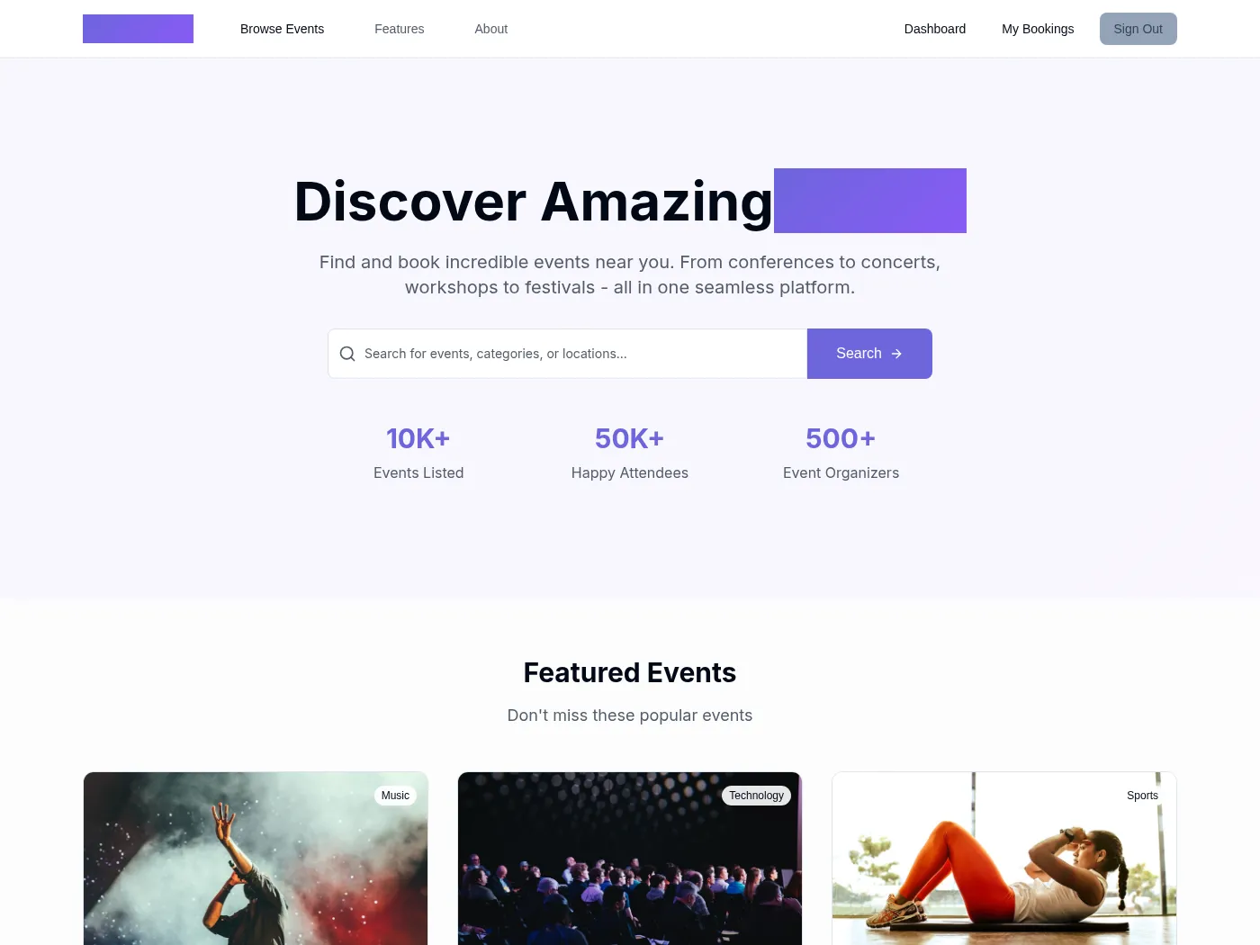 EventEase - Seamless Event Booking Website