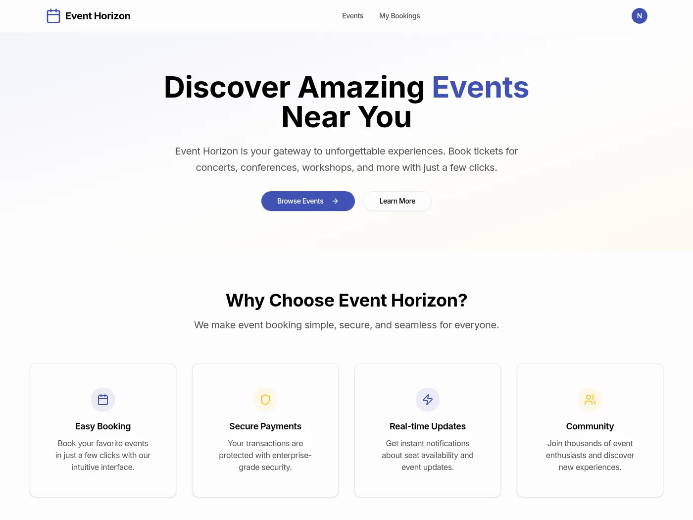 Event Horizon: Full-Featured MERN Event Booking Platform