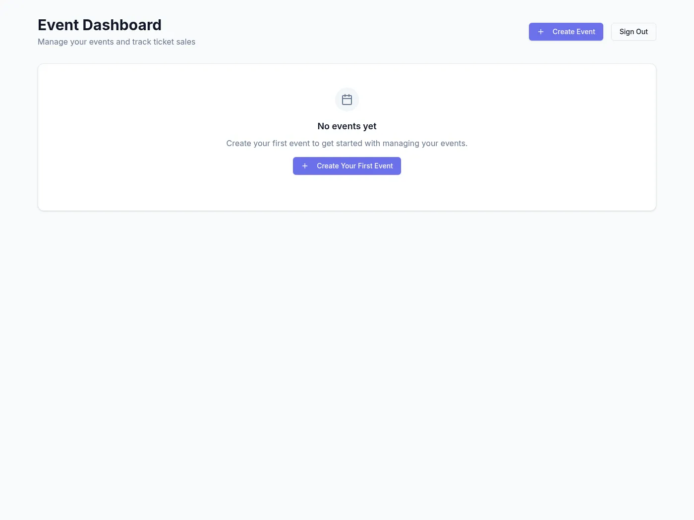 Event Organiser Dashboard