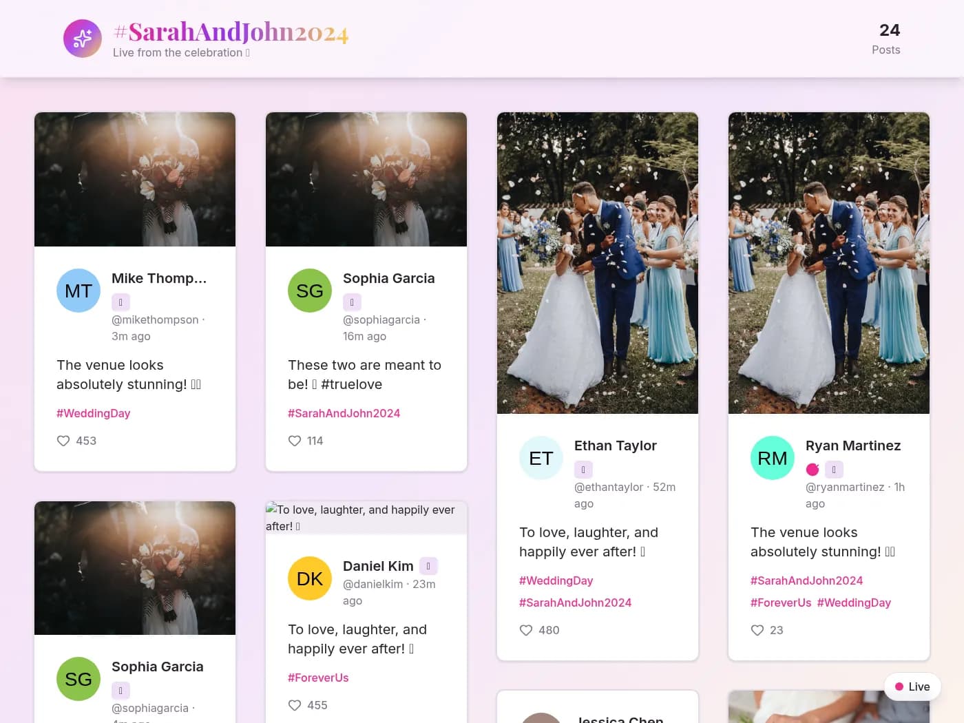 Event Social Media Wall for TV Displays