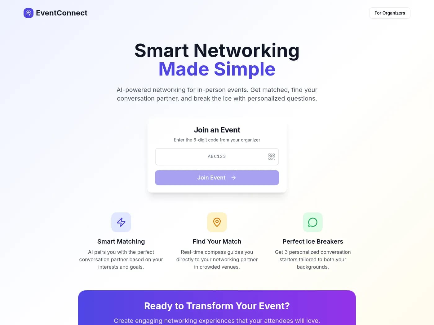 EventConnect: AI-Powered Networking for In-Person Events