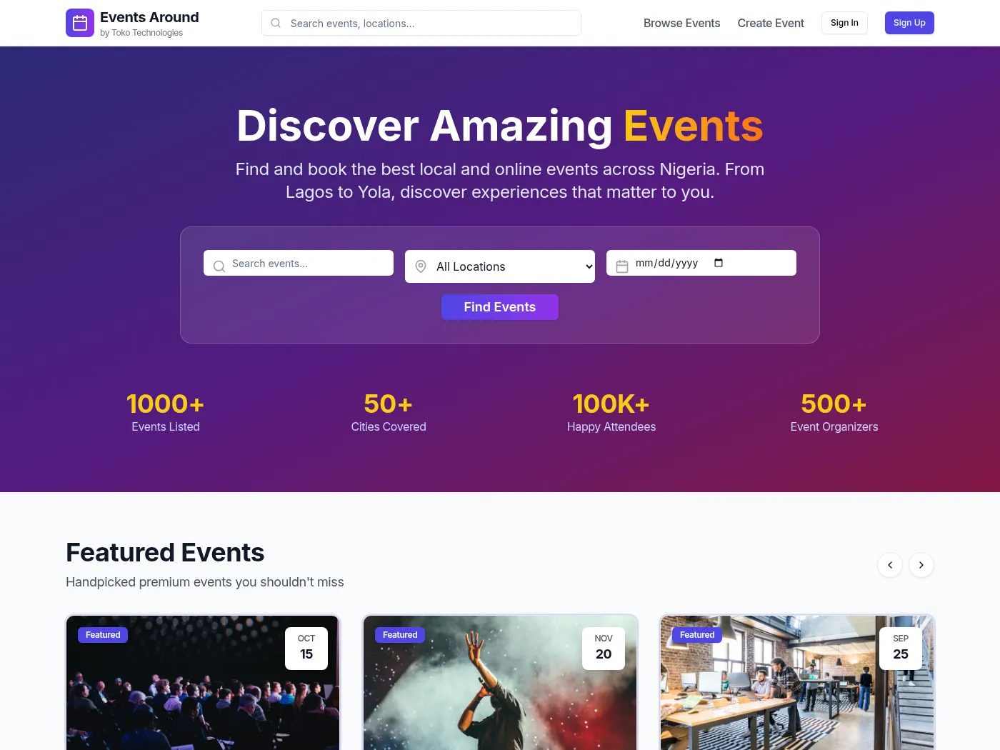 Events Around - Local & Online Event Discovery Platform
