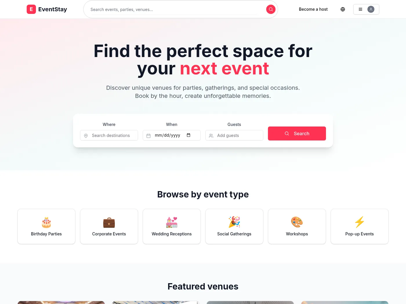 EventStay: Short-Term Social Stay Platform