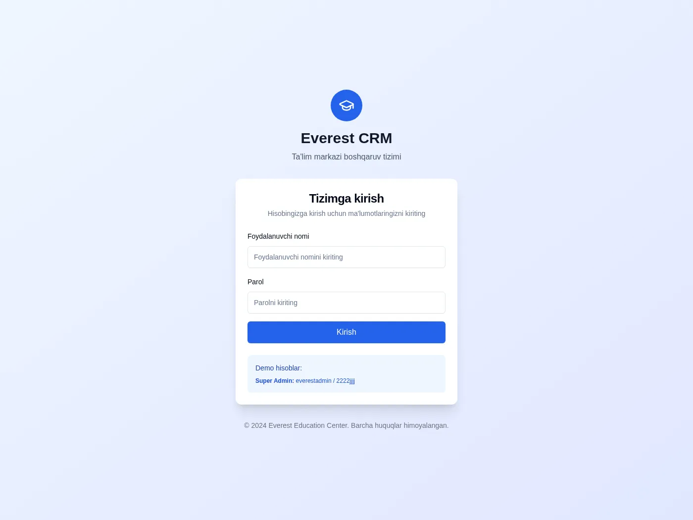 Everest CRM: Professional Education Center Management Web App