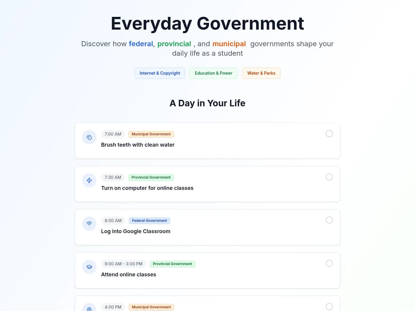 Everyday Government: How Different Branches Shape Student Life