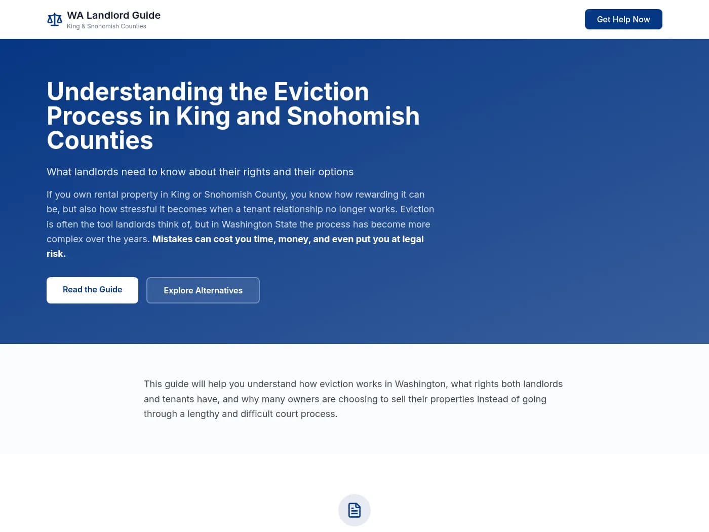 King and Snohomish County Landlord Eviction Guide and Selling Options Portal