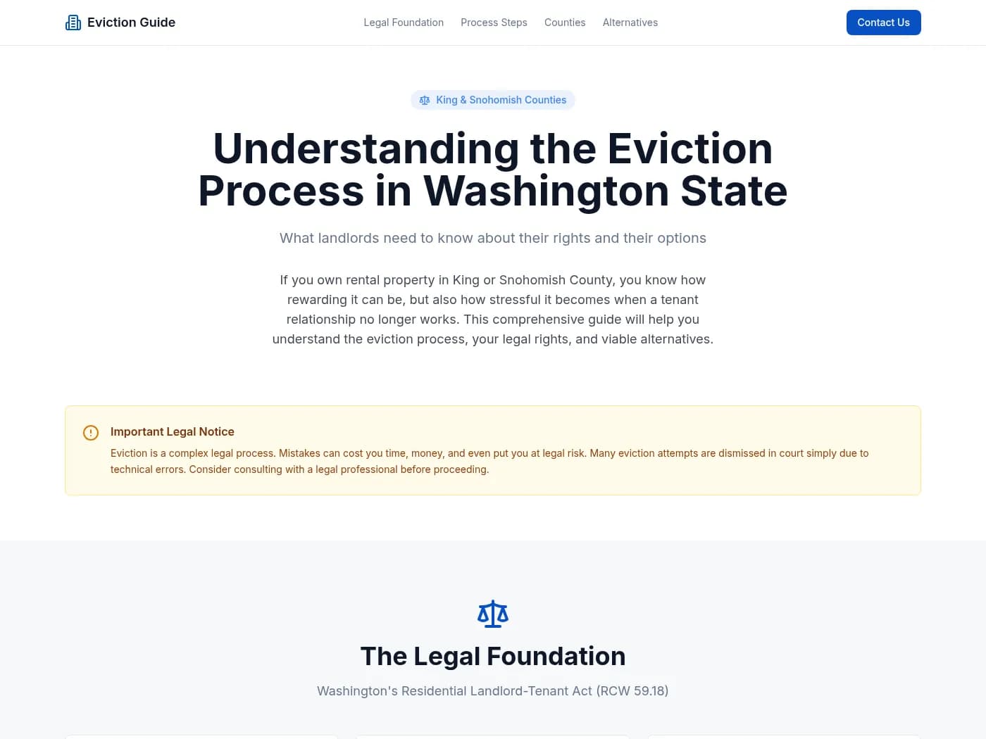 Landlord Eviction and Sale Guide for King and Snohomish Counties