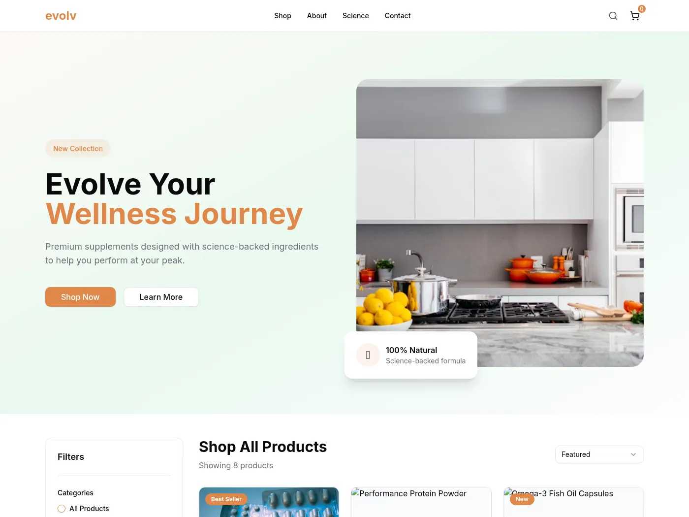 Evolv Shop Web Clone for Odoo Integration