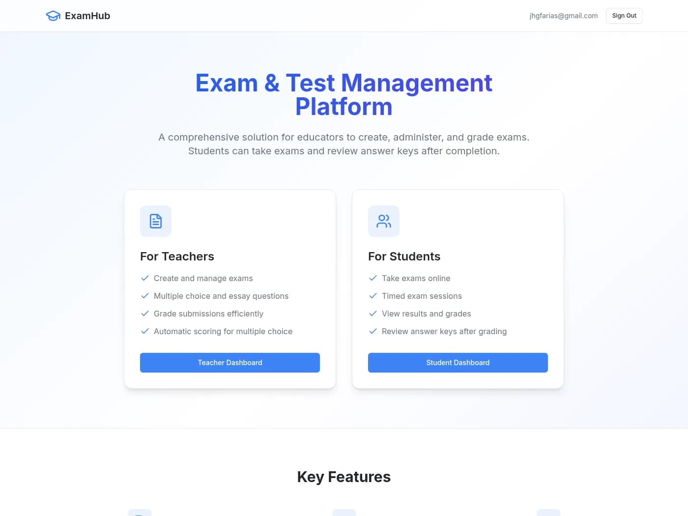 Exam & Test Management Platform for Educators and Students