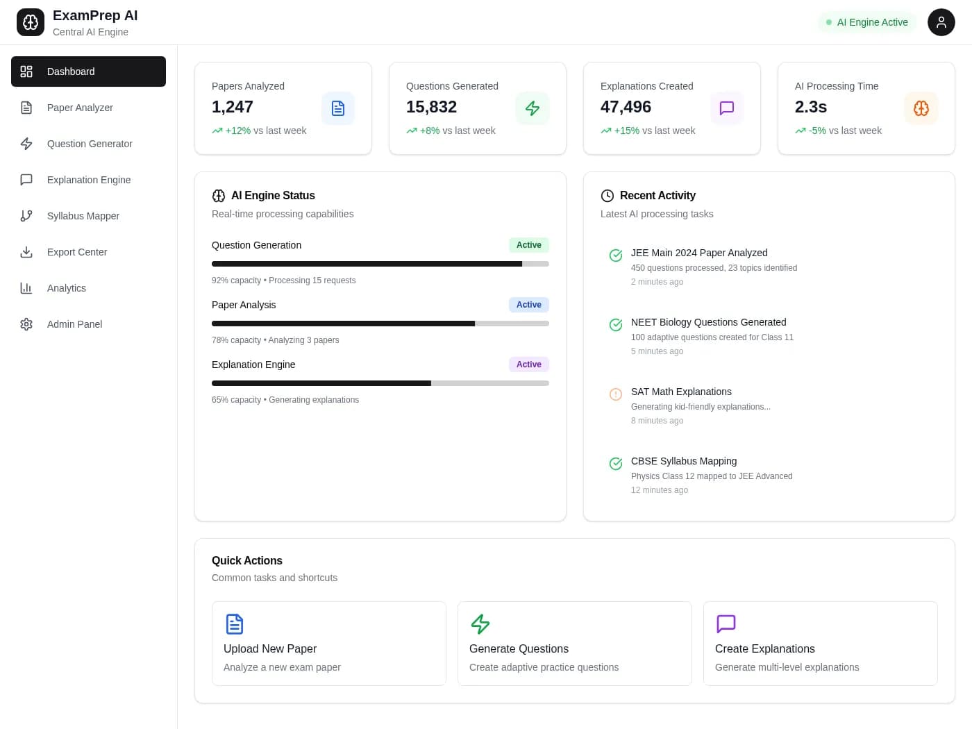 ExamPrep AI Platform - Central AI Engine