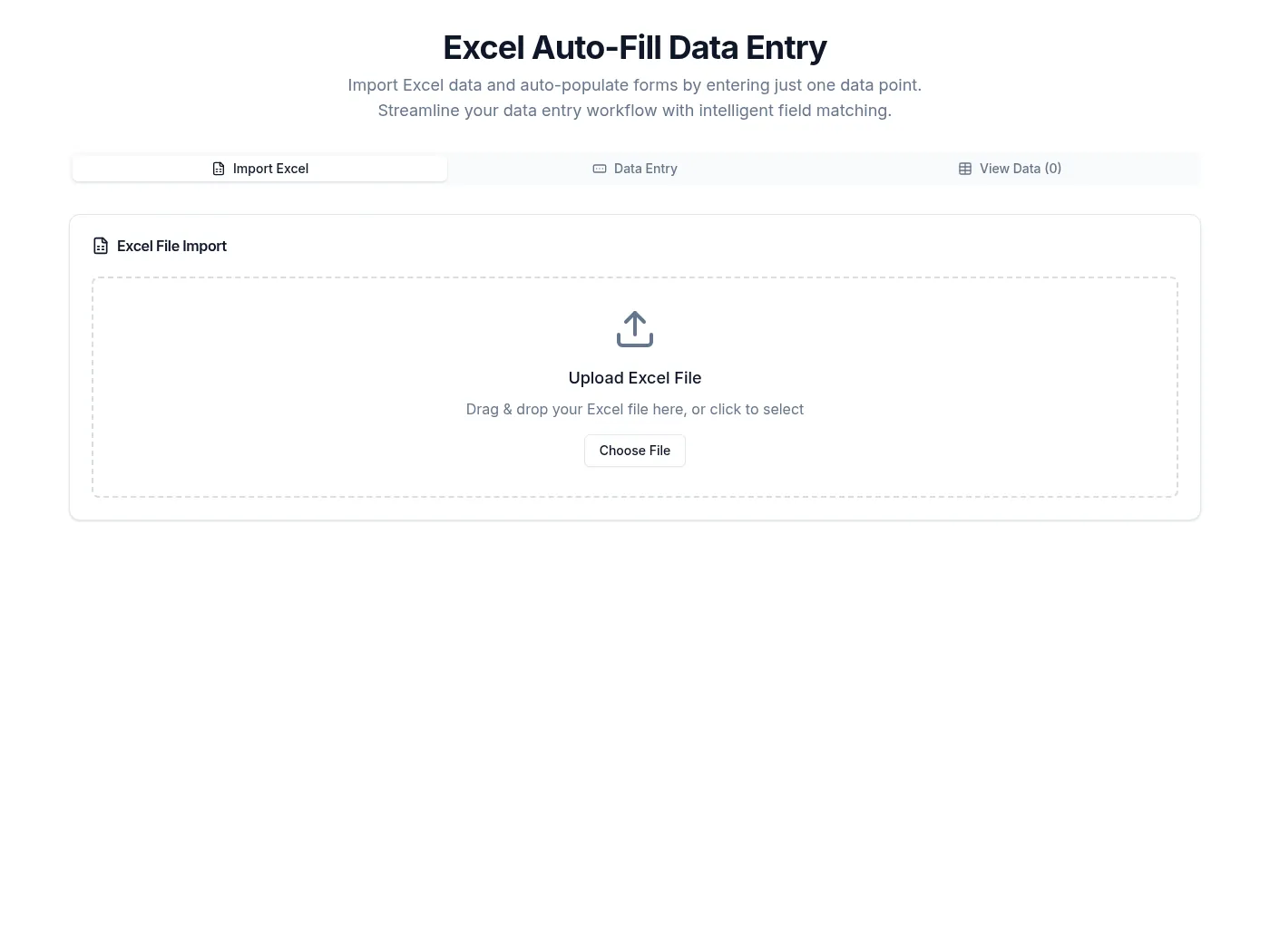Automated Data Entry App from Excel Import