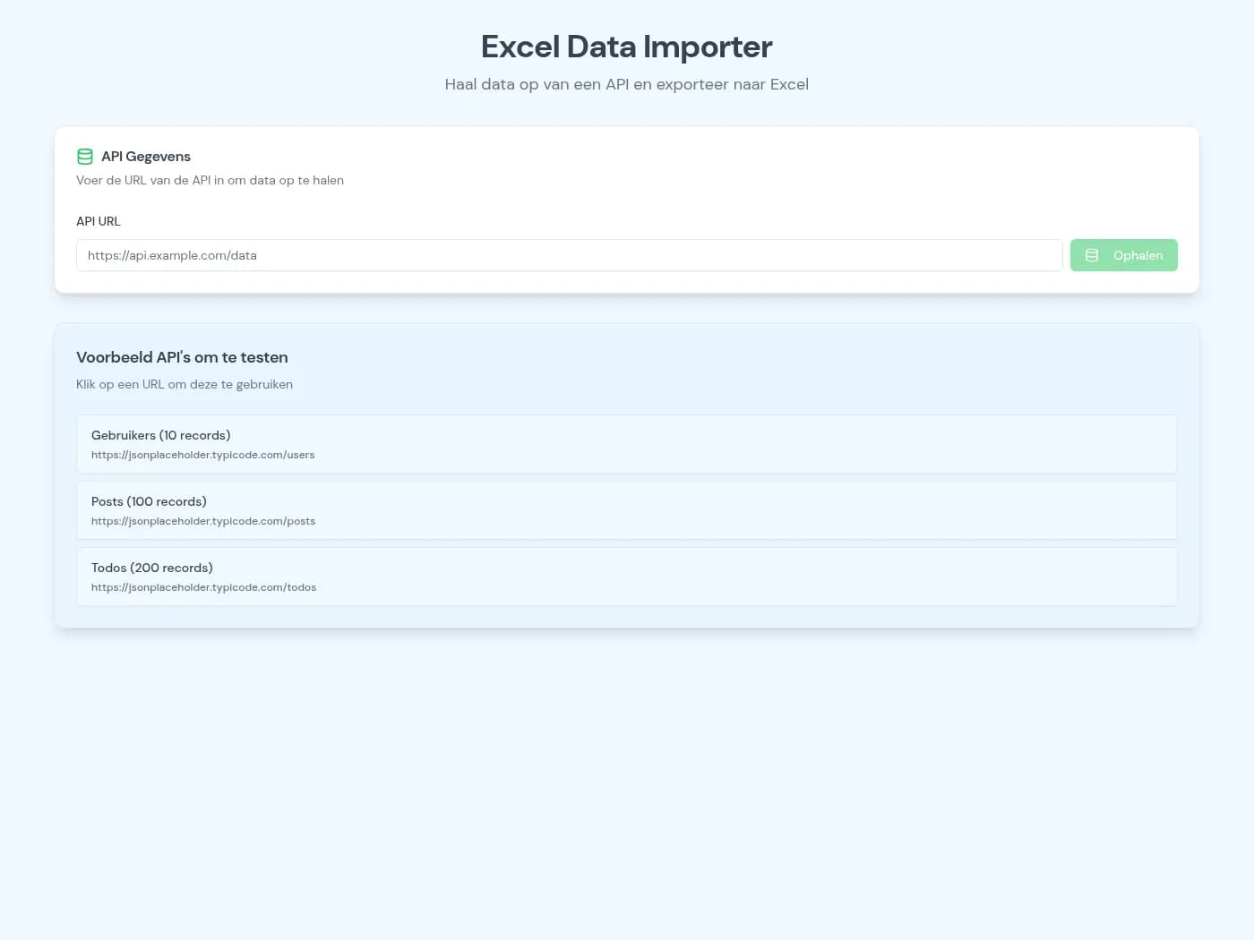 Excel Data Importer from API