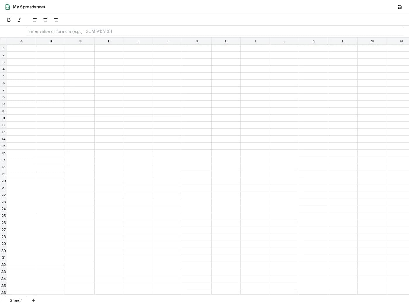 Excel Spreadsheet Clone for the Web