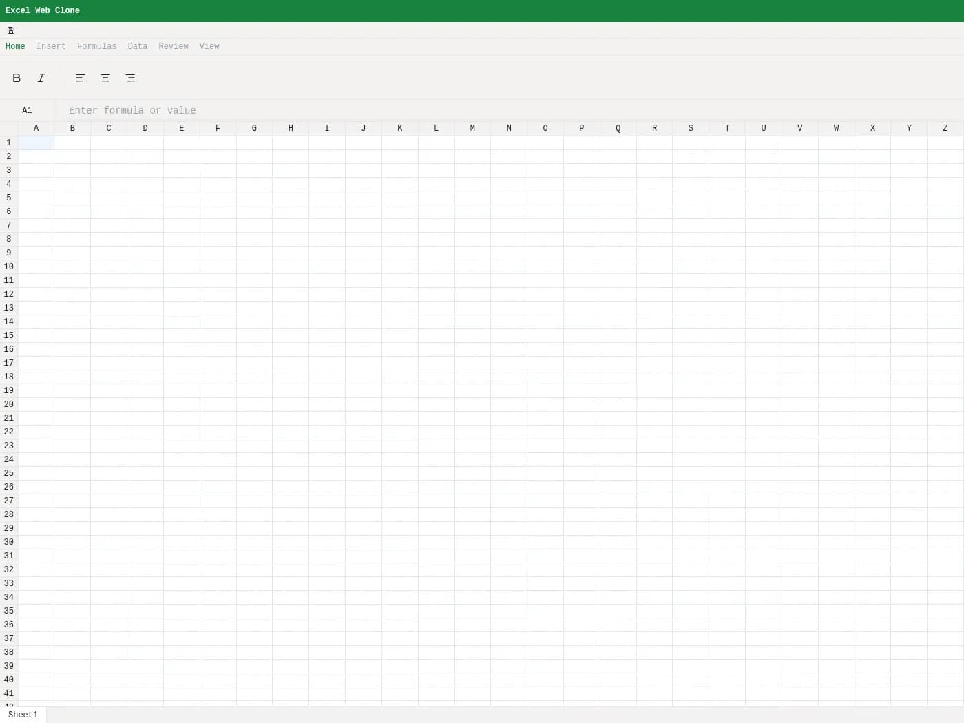 Excel Web Clone