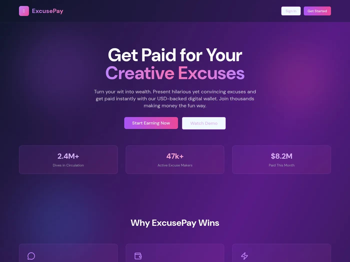 ExcusePay: The Ultimate Excuse-Based Payments Platform
