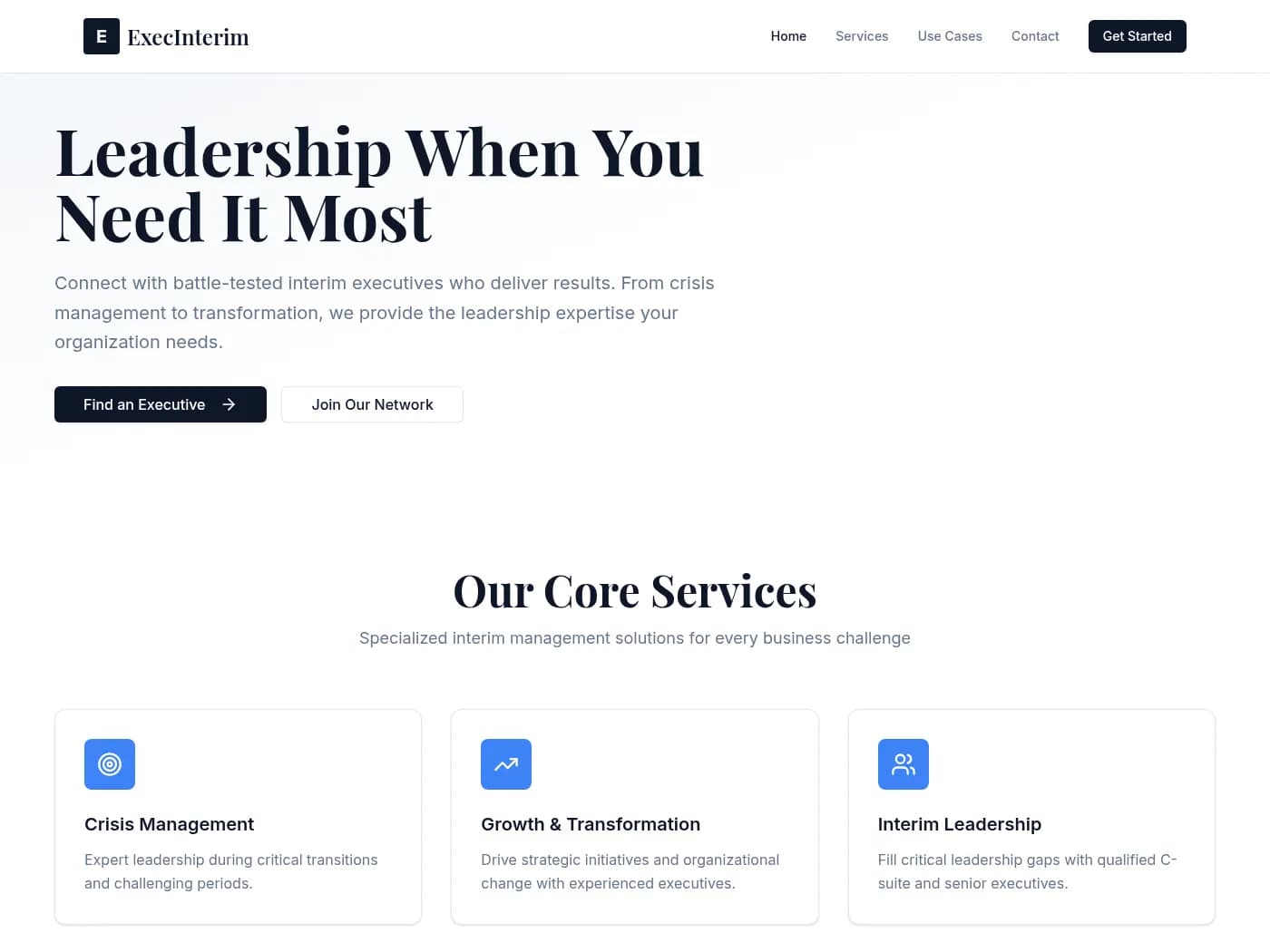 ExecInterim: Modern Web Presence for Interim Management Agencies