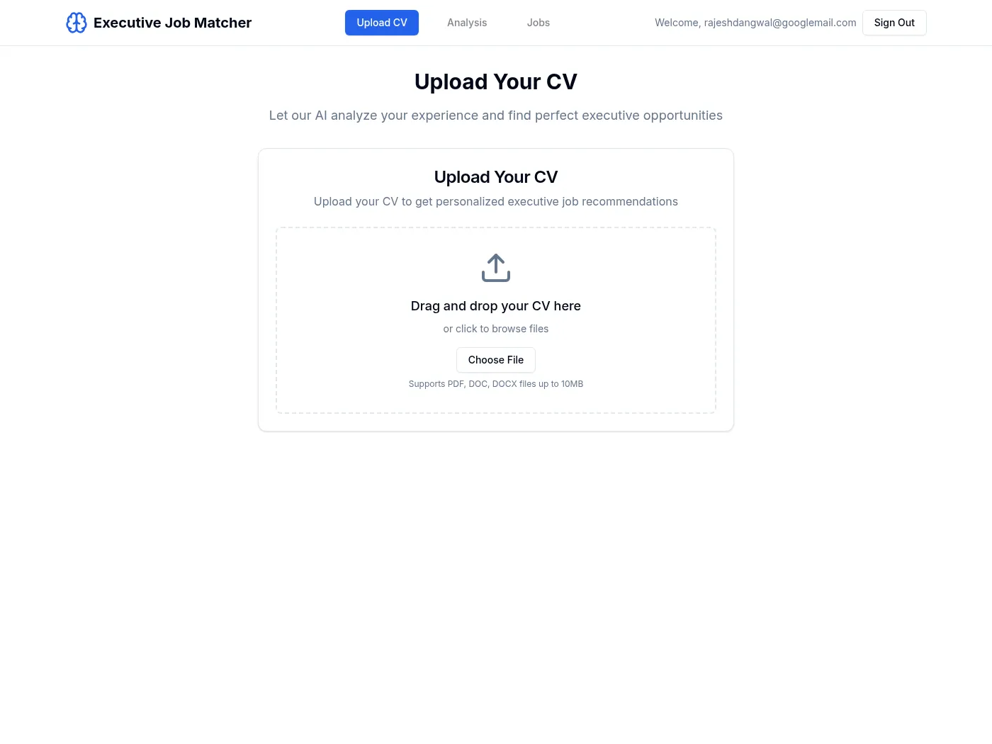 Executive Job Opportunities Matcher