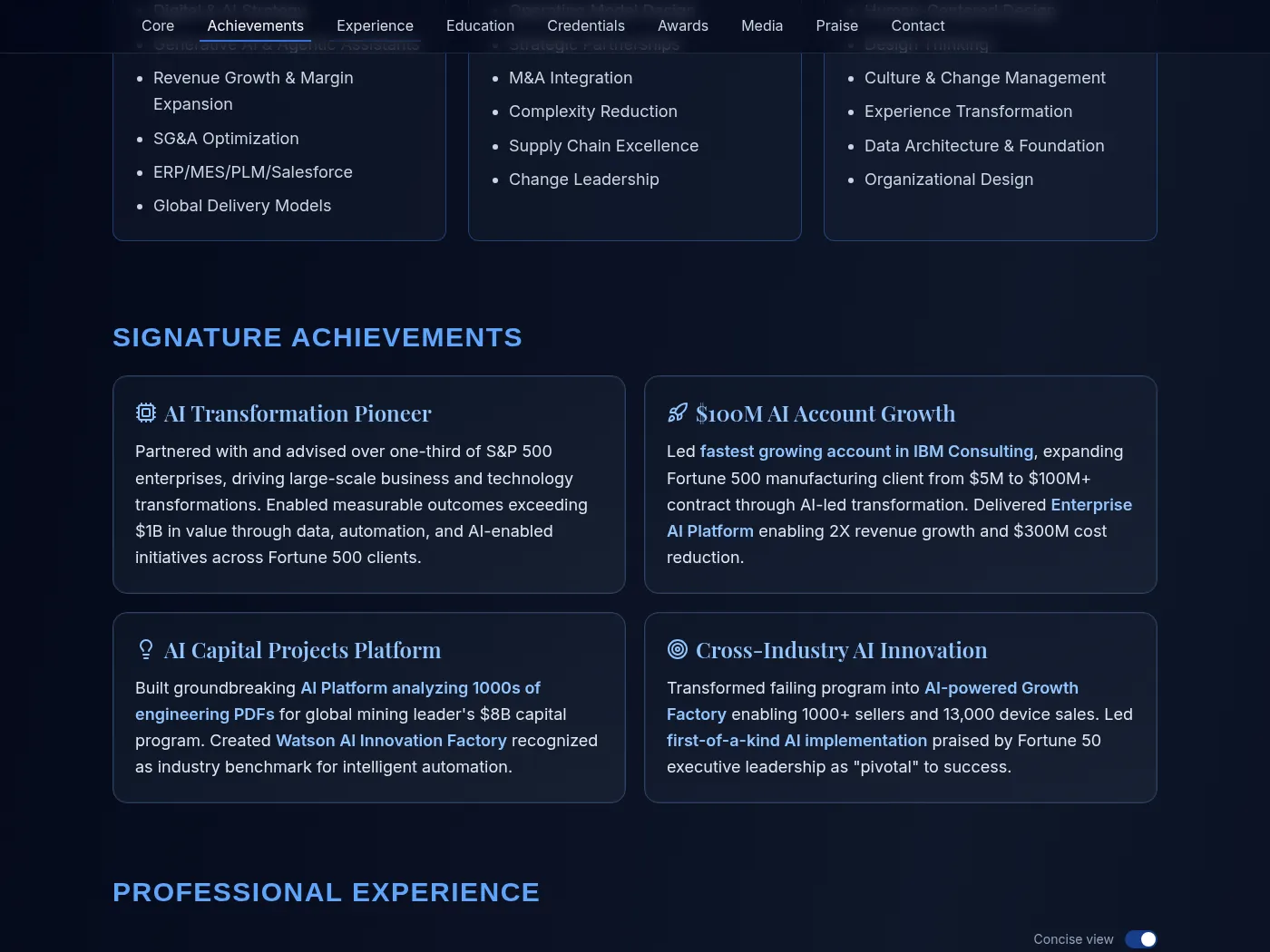 Executive Professional Portfolio Website