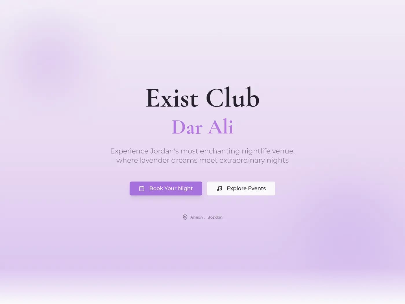 Exist Club Dar Ali Venue Lavender Mist Redesign