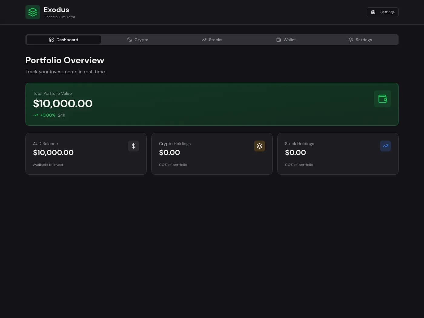 Exodus: Realistic AUD & Crypto Money Simulator with Stocks