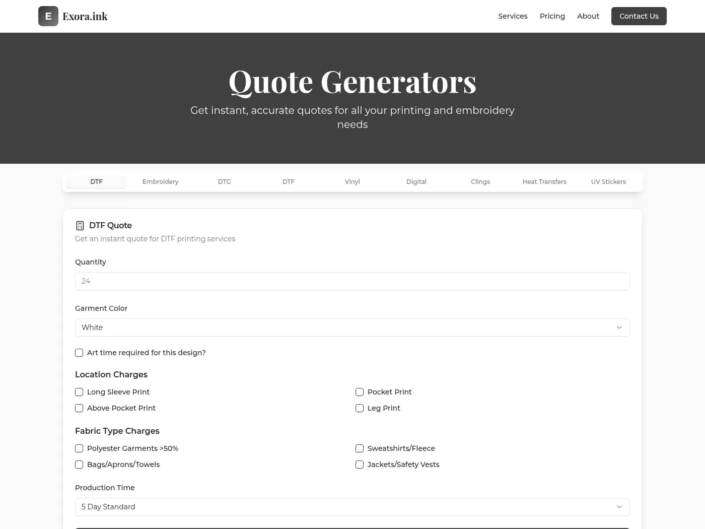 Exora.ink Quote Generator Web App