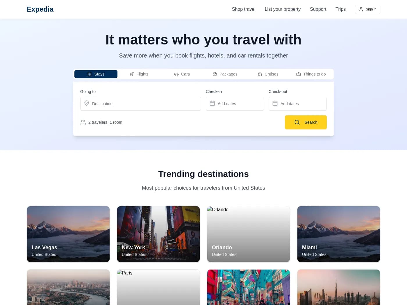 Expedia Website Clone