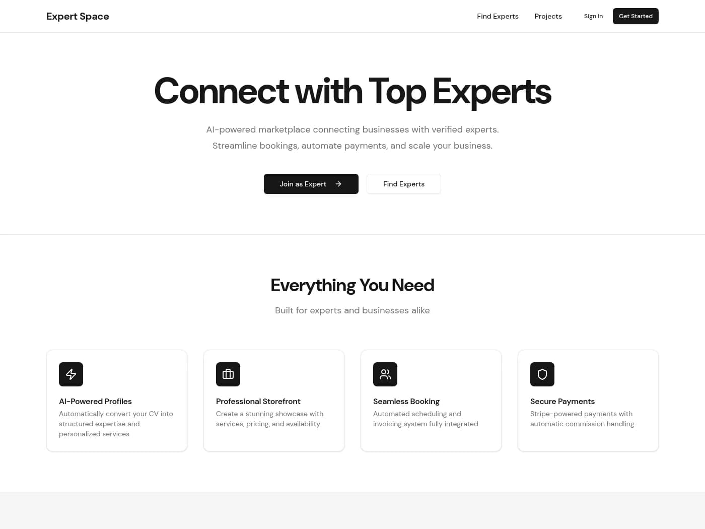 Expert Space – Unified AI-Powered Marketplace for Experts and Clients