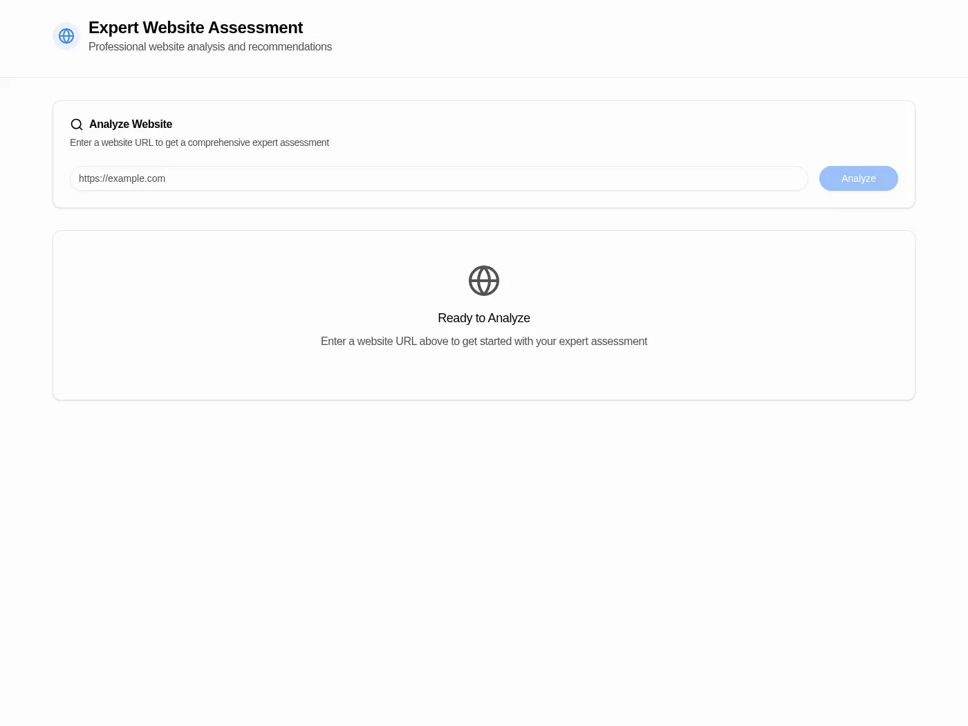 Expert Website Assessment Tool
