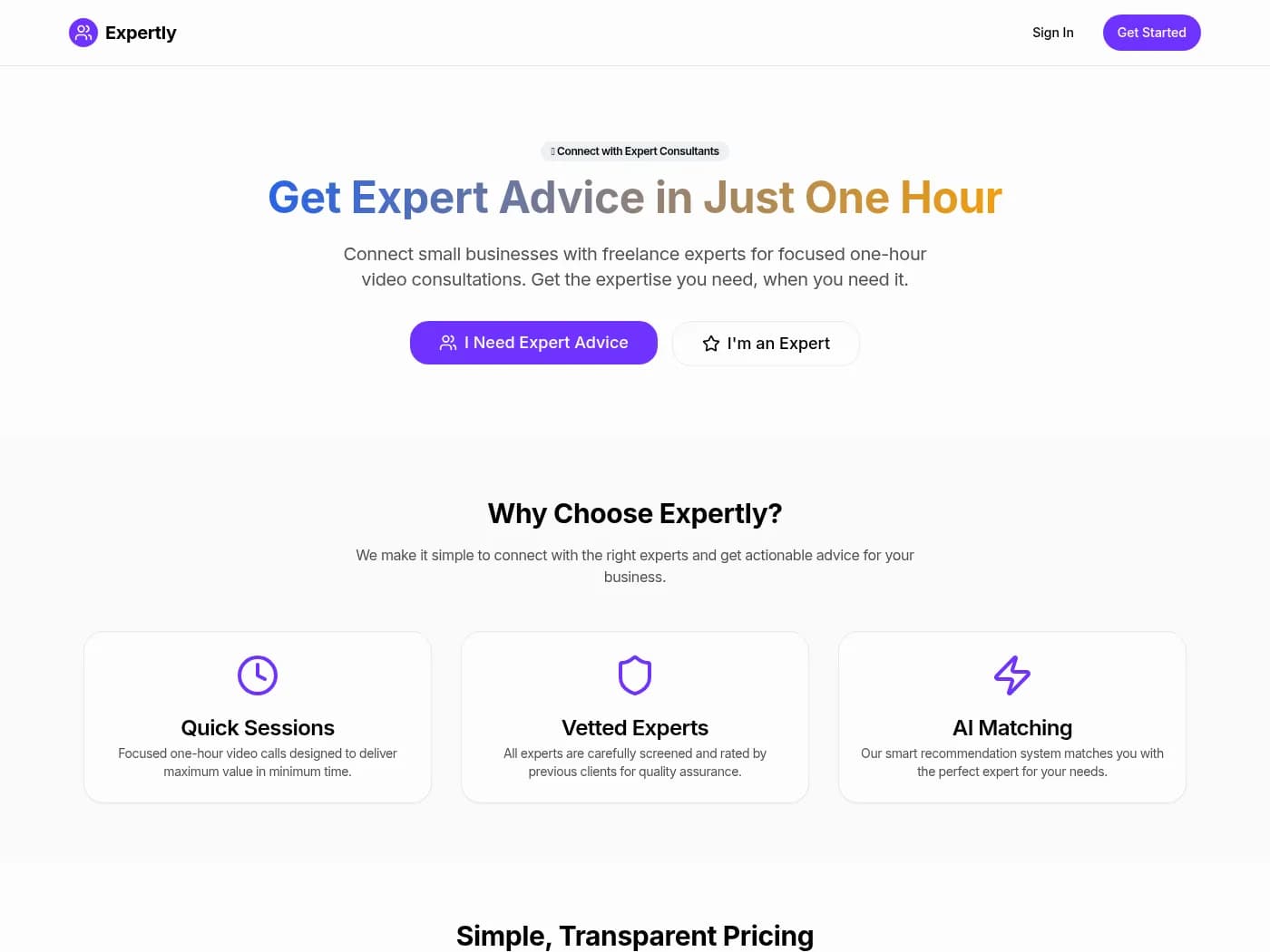 Expertly Micro-Consulting Platform