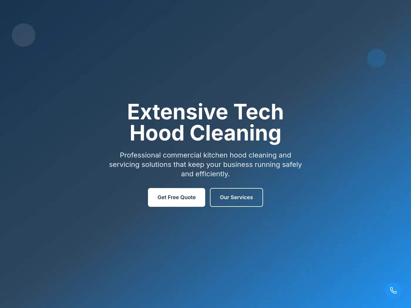 Extensive Tech Hood Cleaning Visual Website