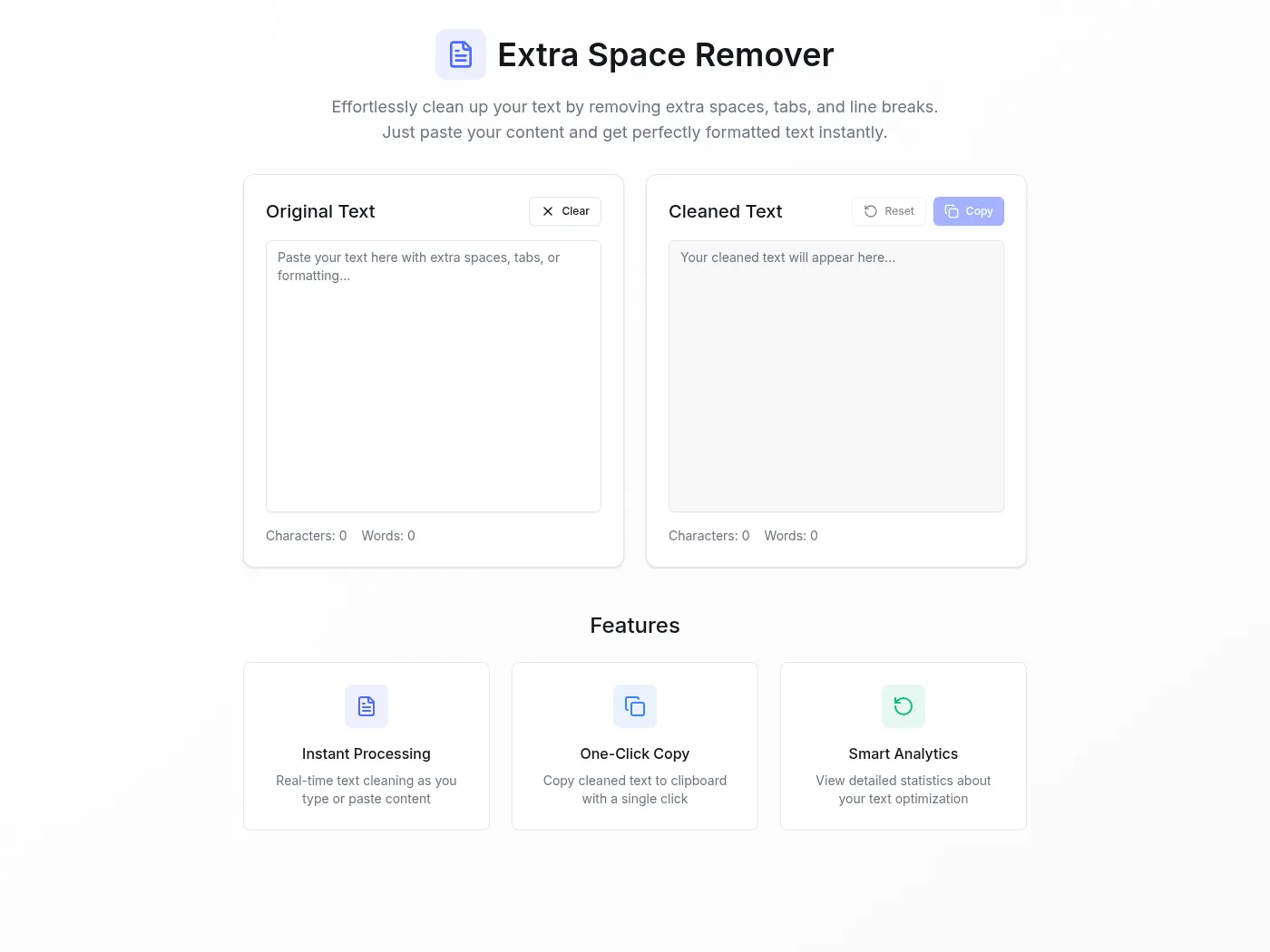 Extra Space Remover Tool