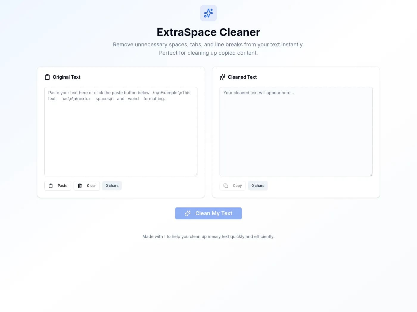 ExtraSpace Cleaner: Instant Text Space Remover