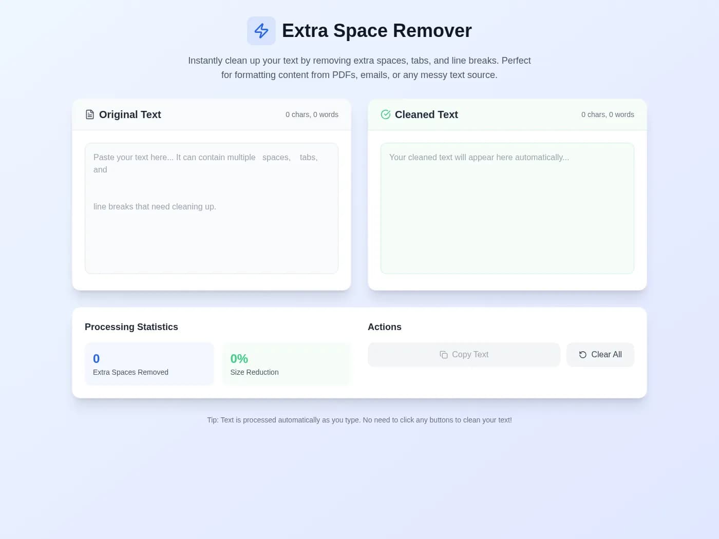 Extra Space Remover Tool