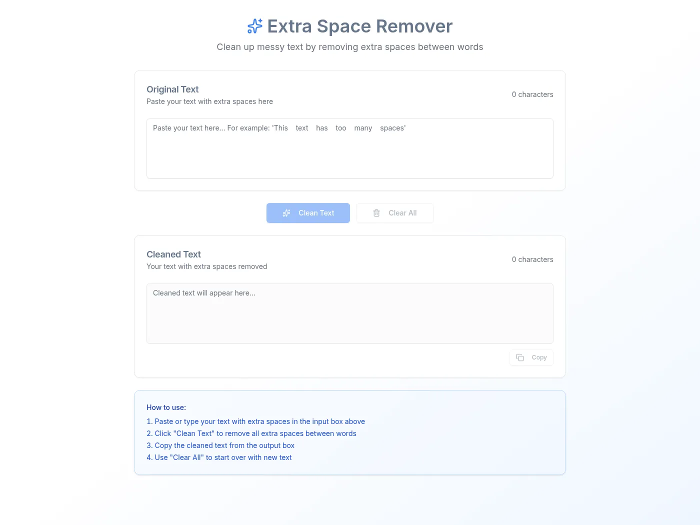 Extra Space Remover Web App