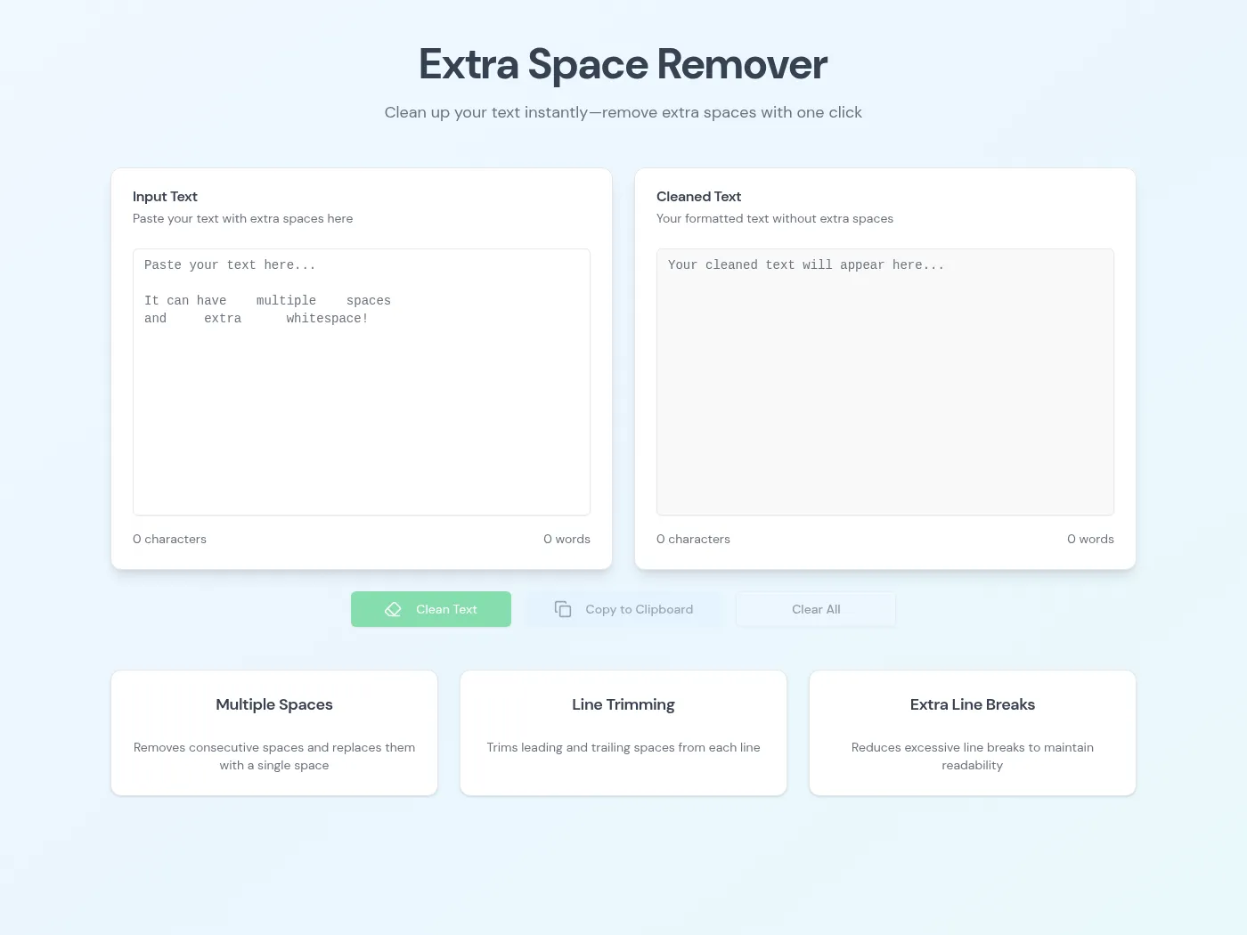 Extra Space Remover Utility