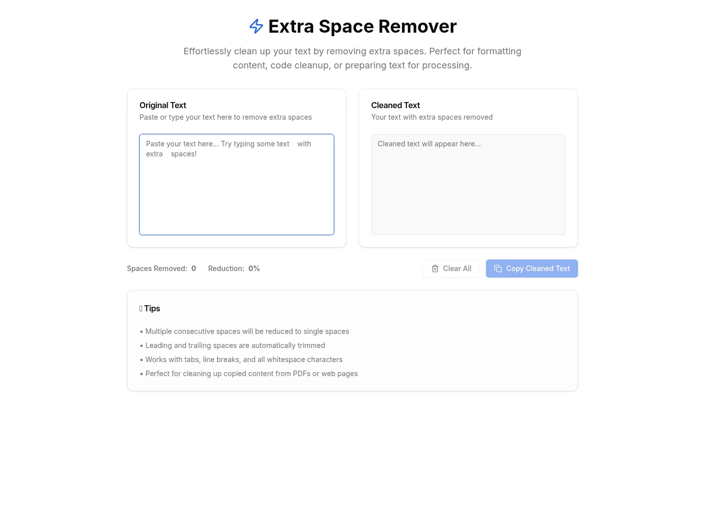 Extra Space Remover App