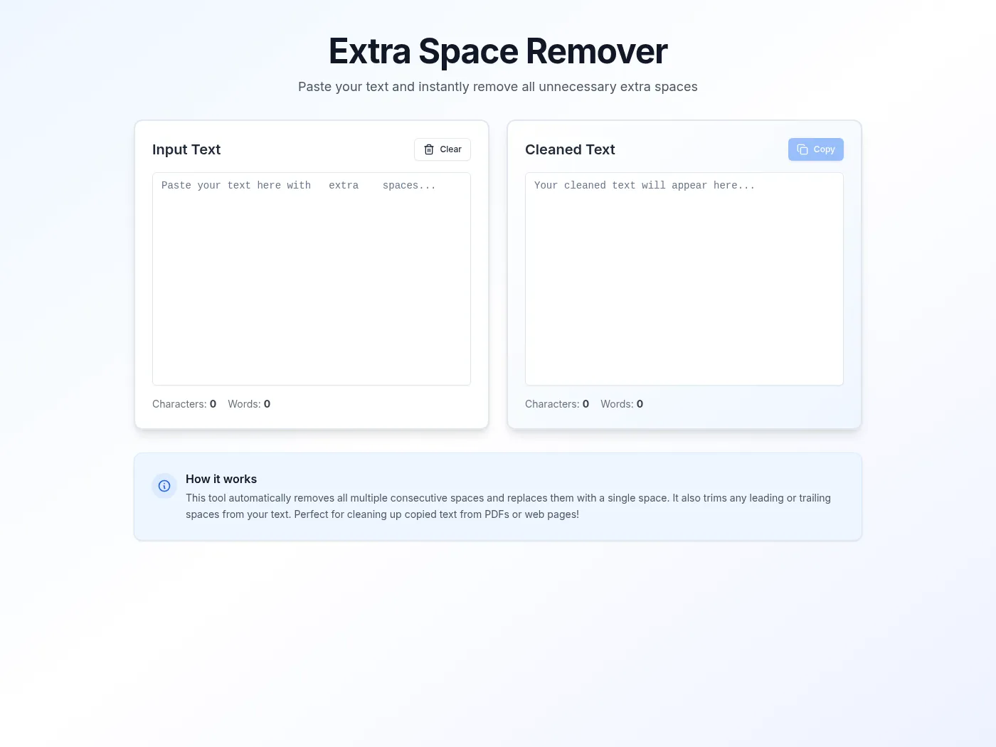 Extra Space Remover Tool